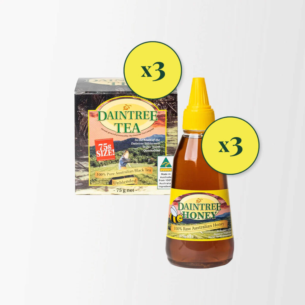 3 x 75g Cube Leaf Tea + 3 x 375g Honey - Daintree Tea